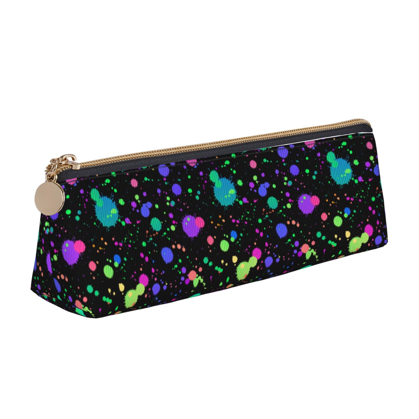 Glow In Dark Splatter Neon Leather Pencil Case Cosmetic Bags Portable ...