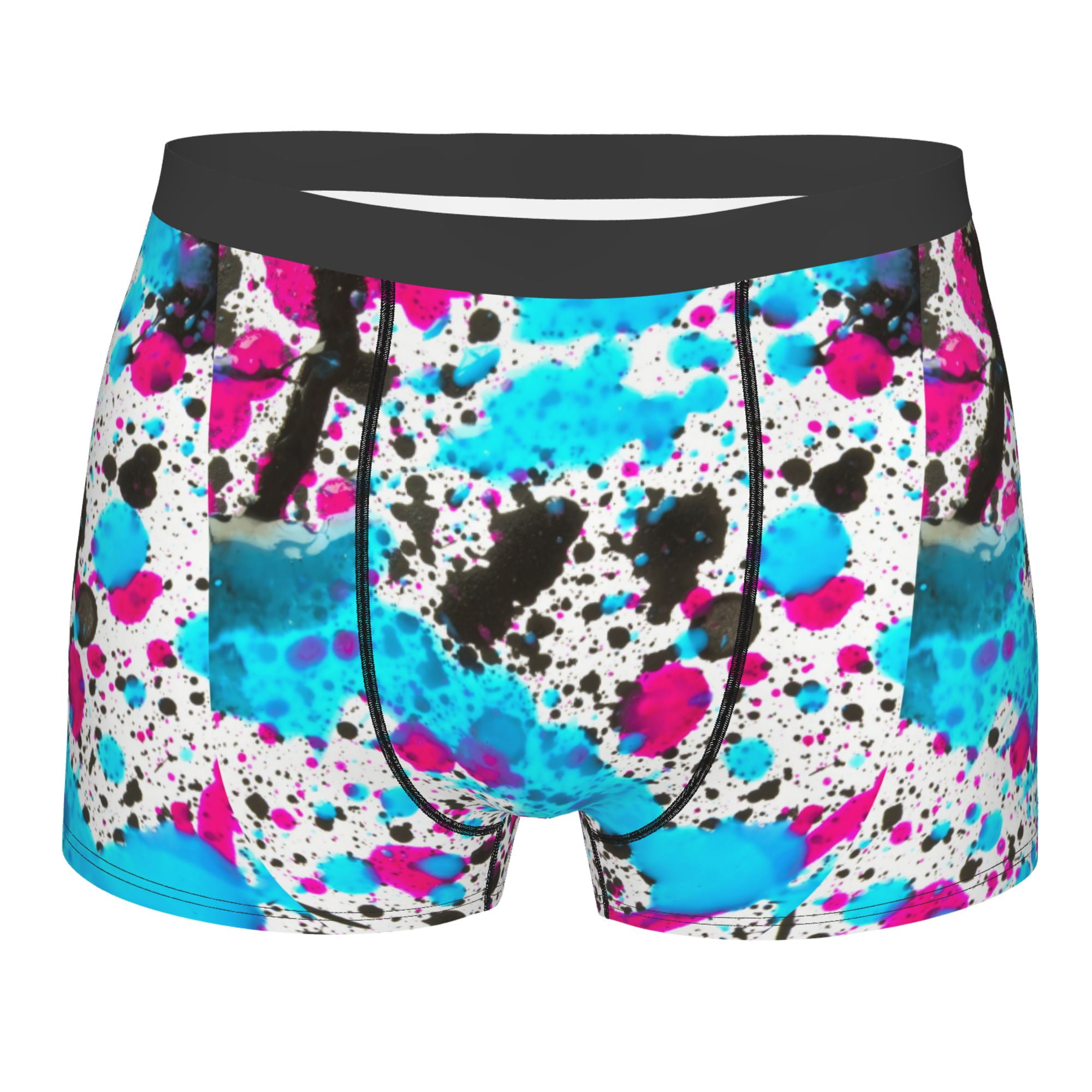 Glow In Dark Splatter Neon Mens Boxer Briefs Soft Stretch Underwear ...