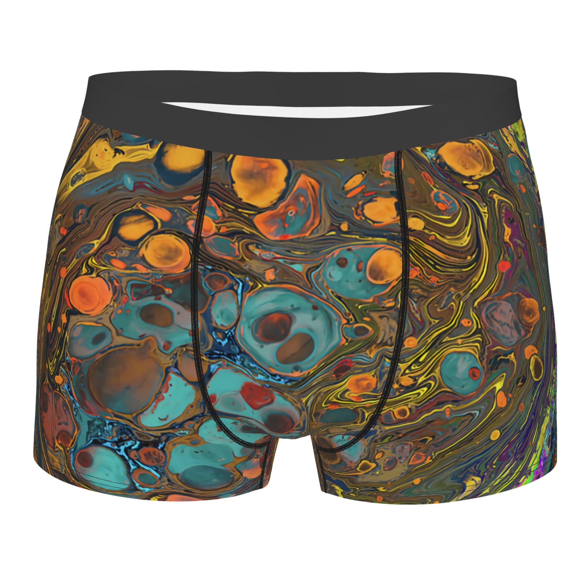 Glow In Dark Splatter Neon Mens Boxer Briefs Soft Stretch Underwear ...