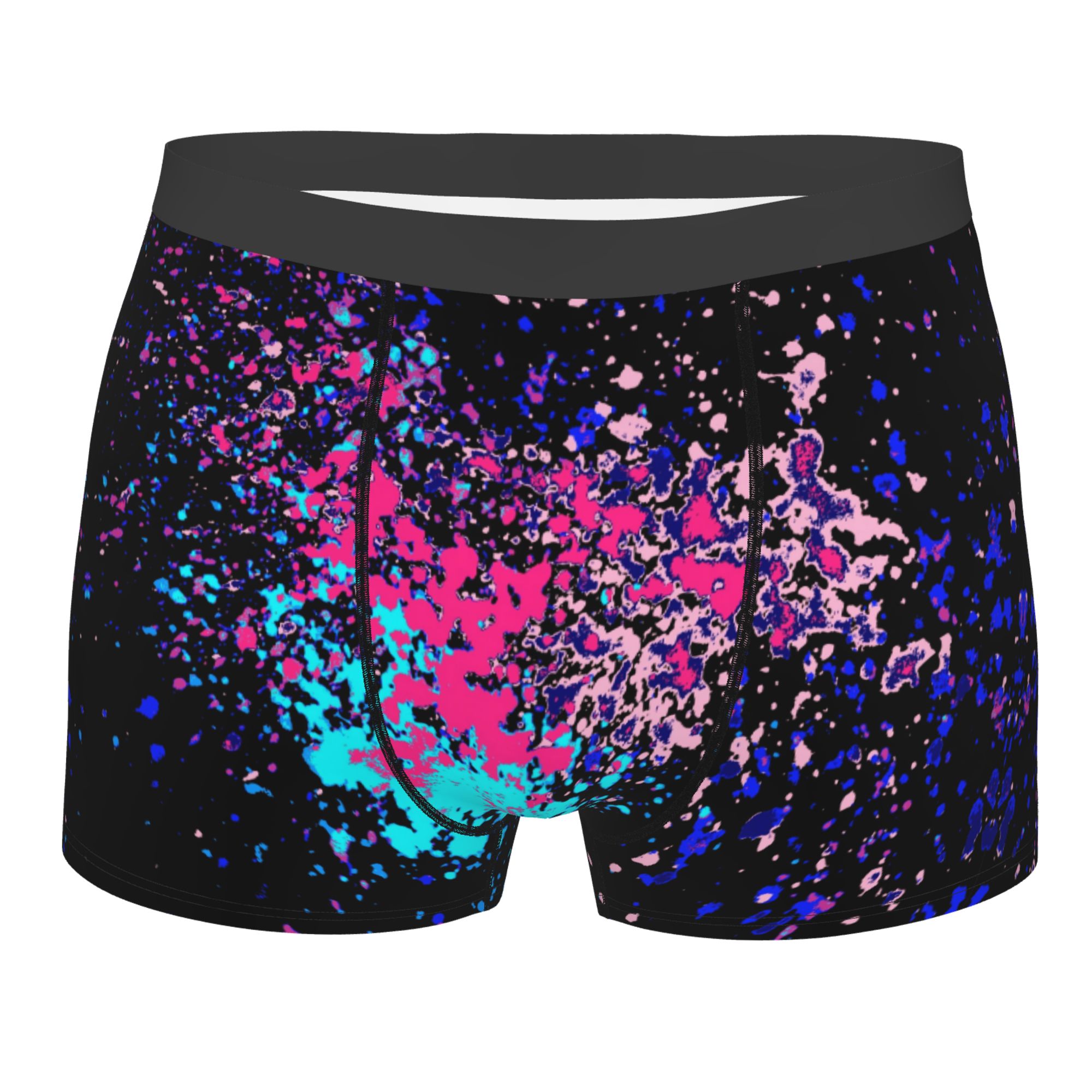 Glow In Dark Splatter Neon Mens Boxer Briefs Soft Stretch Underwear ...