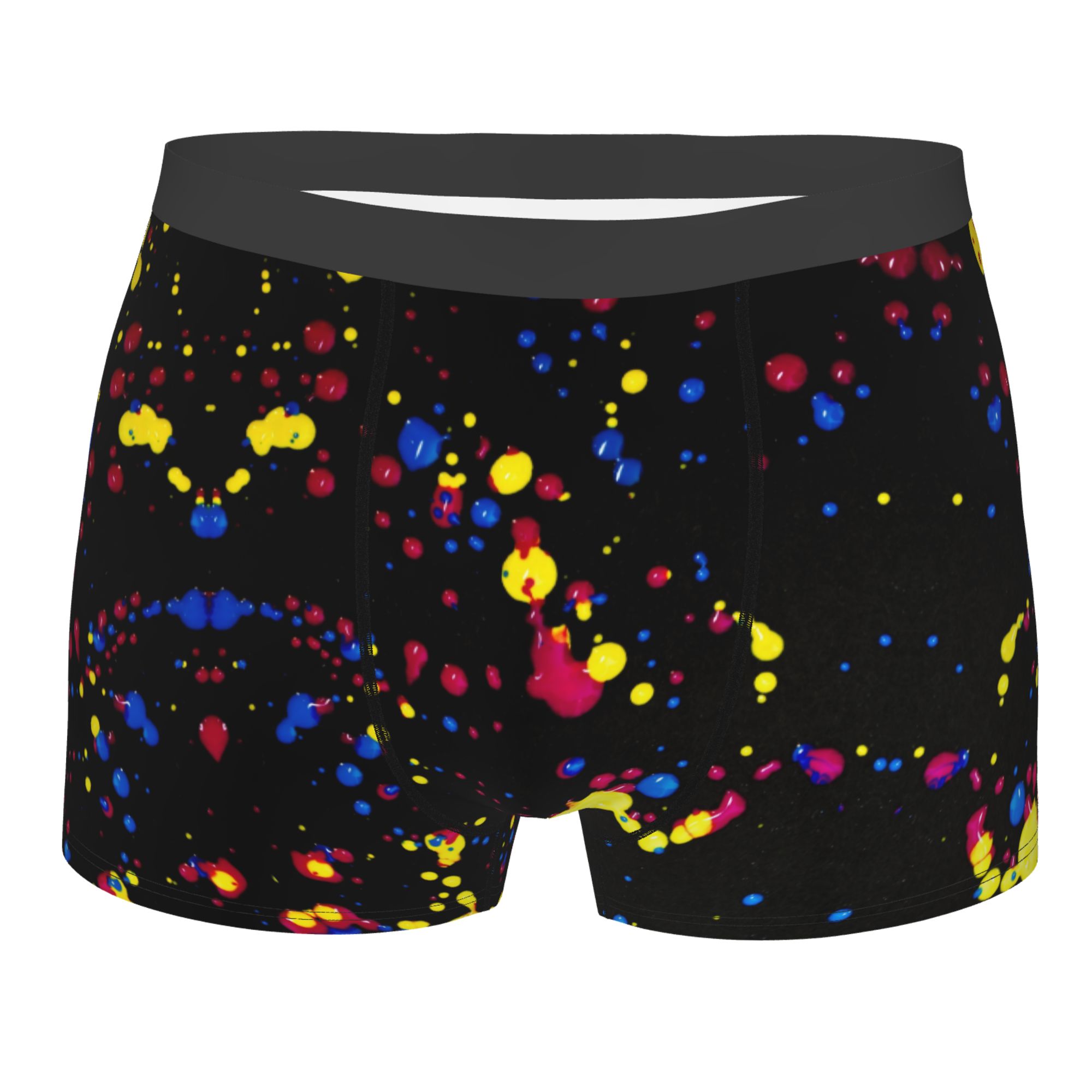 Glow In Dark Splatter Neon Mens Boxer Briefs Soft Stretch Underwear ...