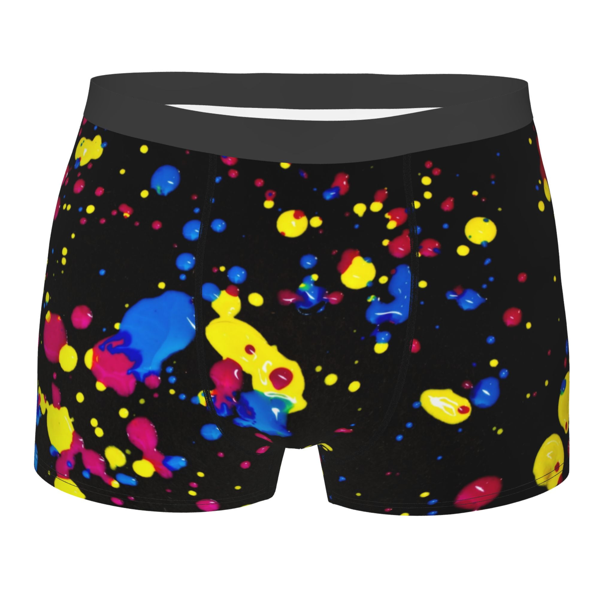Glow In Dark Splatter Neon Mens Boxer Briefs Soft Stretch Underwear ...