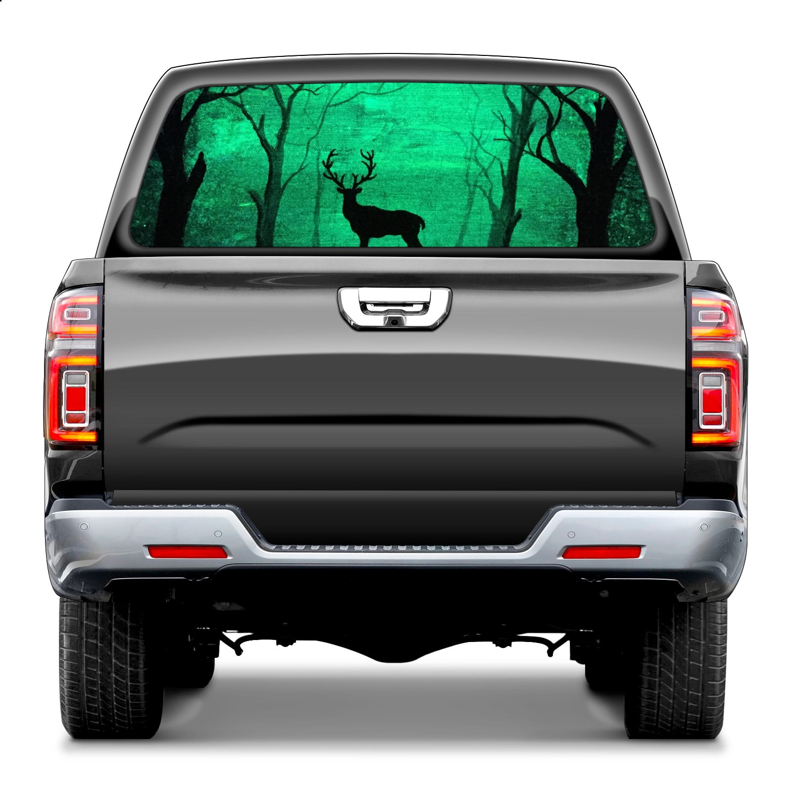 Glow In The Dark Art Deer Forest Rear Window Decals for Trucks Pickup Car Window Stickers Decal Truck Back Window Tint Decal Graphic Perforated Vinyl Truck Stickers 66 X 22 Walmart