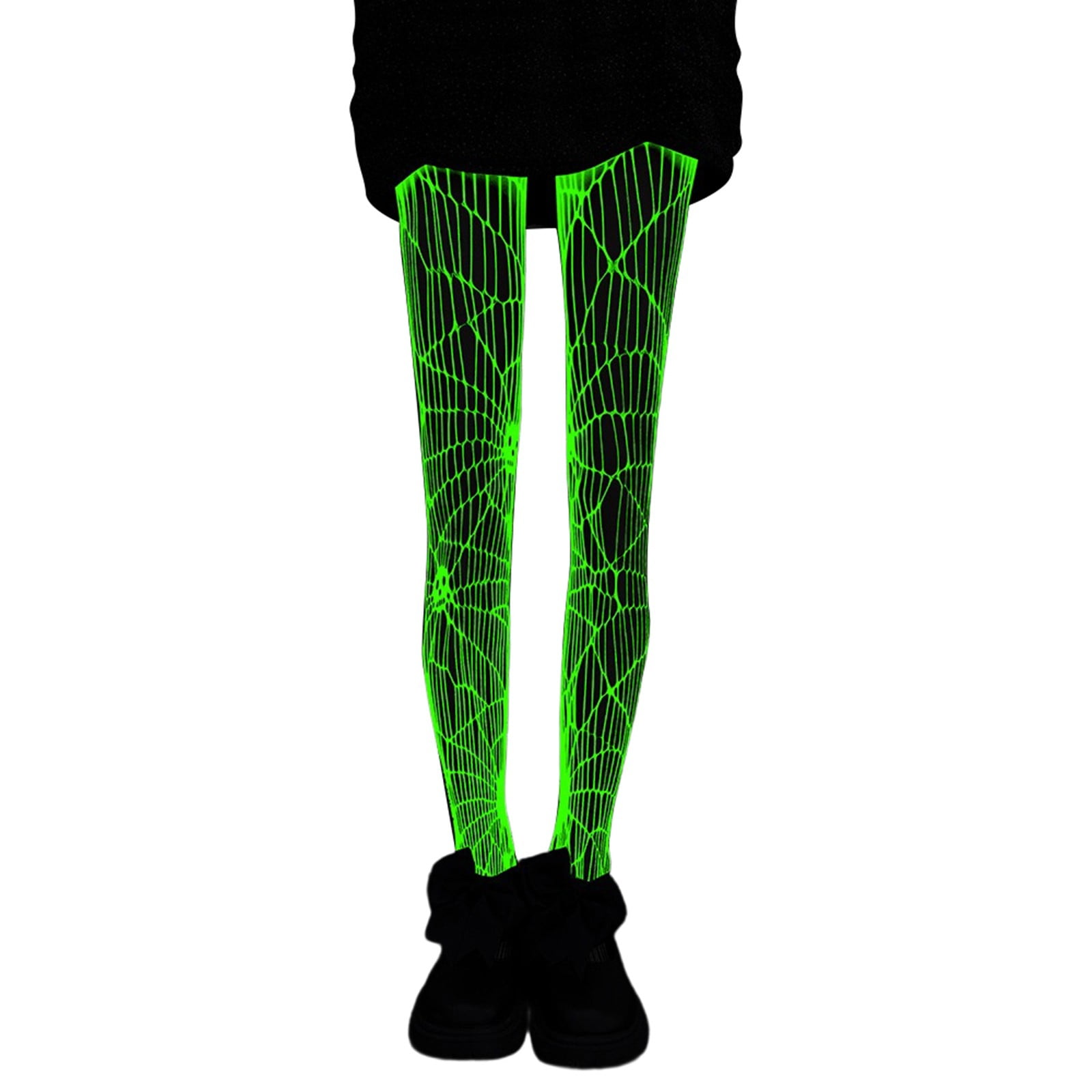 Glow In The Dark Fishnet Stockings With Striped Luminous Pattern Sheer ...