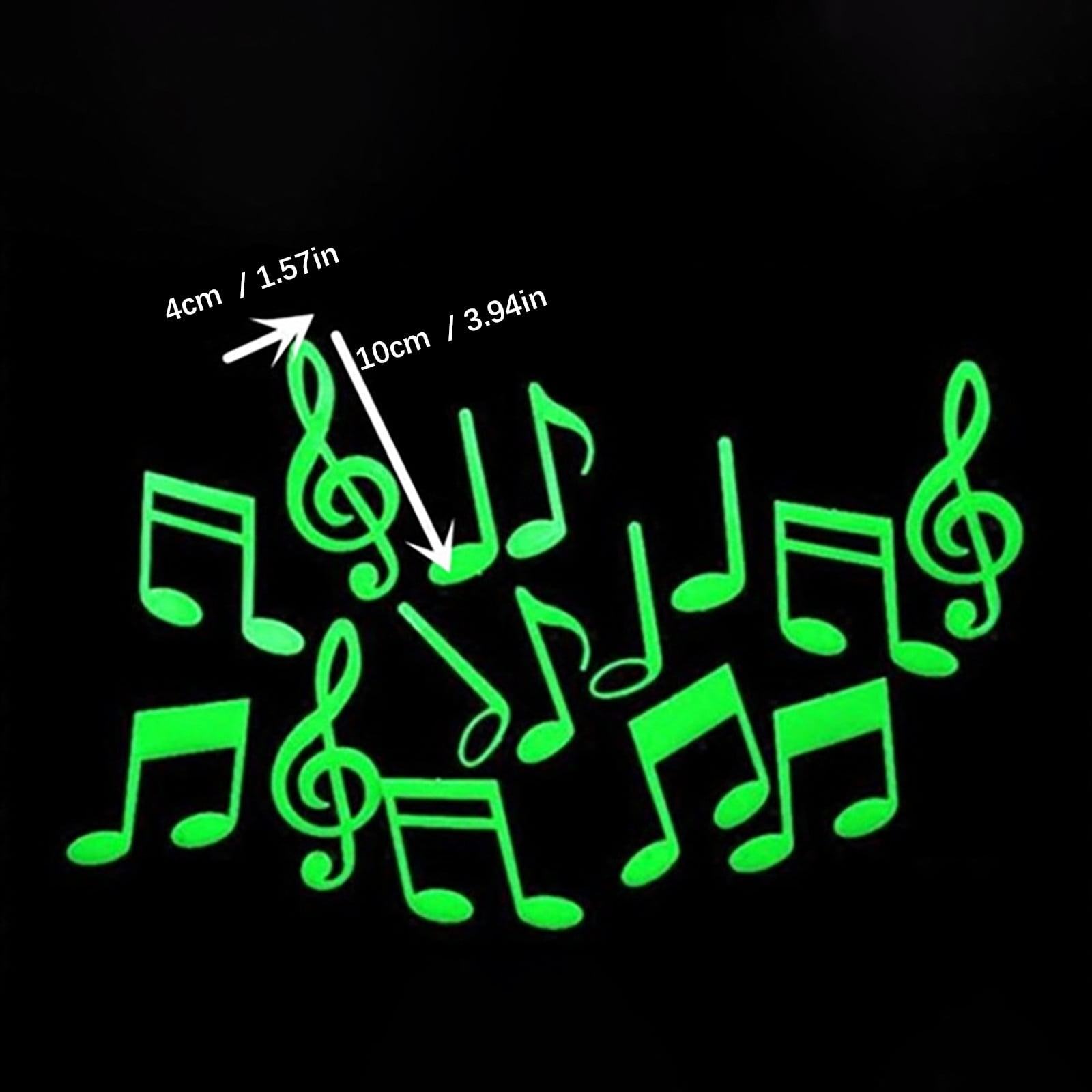Glow In The Dark Music Wall Sticker Note Glow Sticker Staff Decoration ...