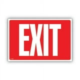 Glow-In-The-Dark Safety Sign, Exit, 12 X 8, Red | Bundle of 10 Each ...