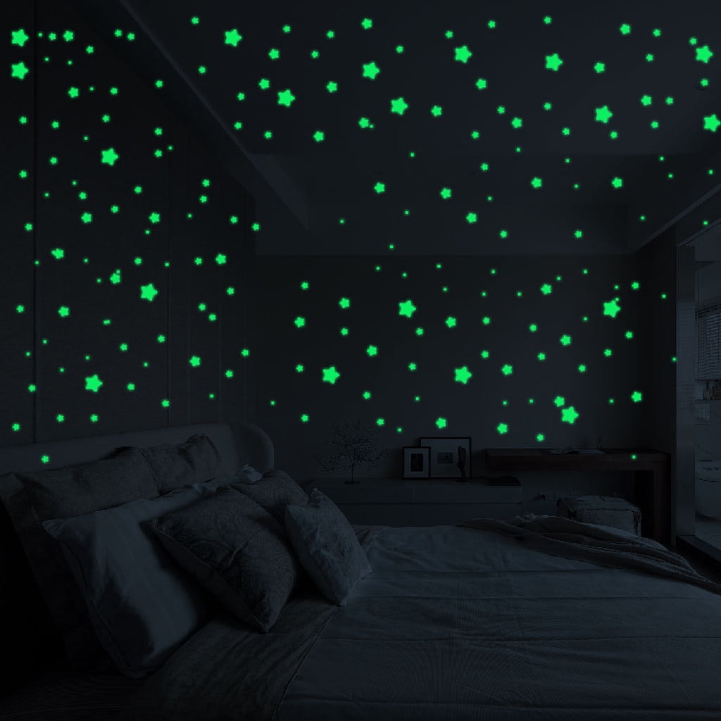 Glow In The Dark Star Wall Stickers Decorate Glow Dark Stickers Color ...