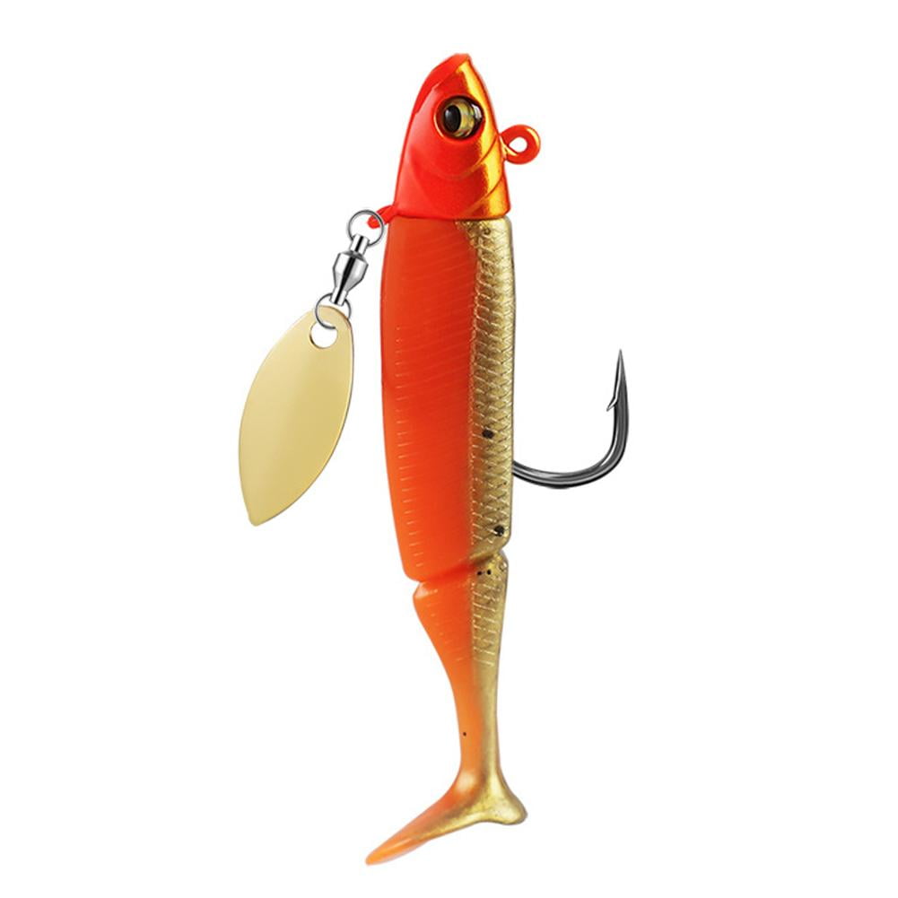 Glow-In-The-Dark T-Tail Lead Soft Bait Set 20g Single Hook Glitter ...