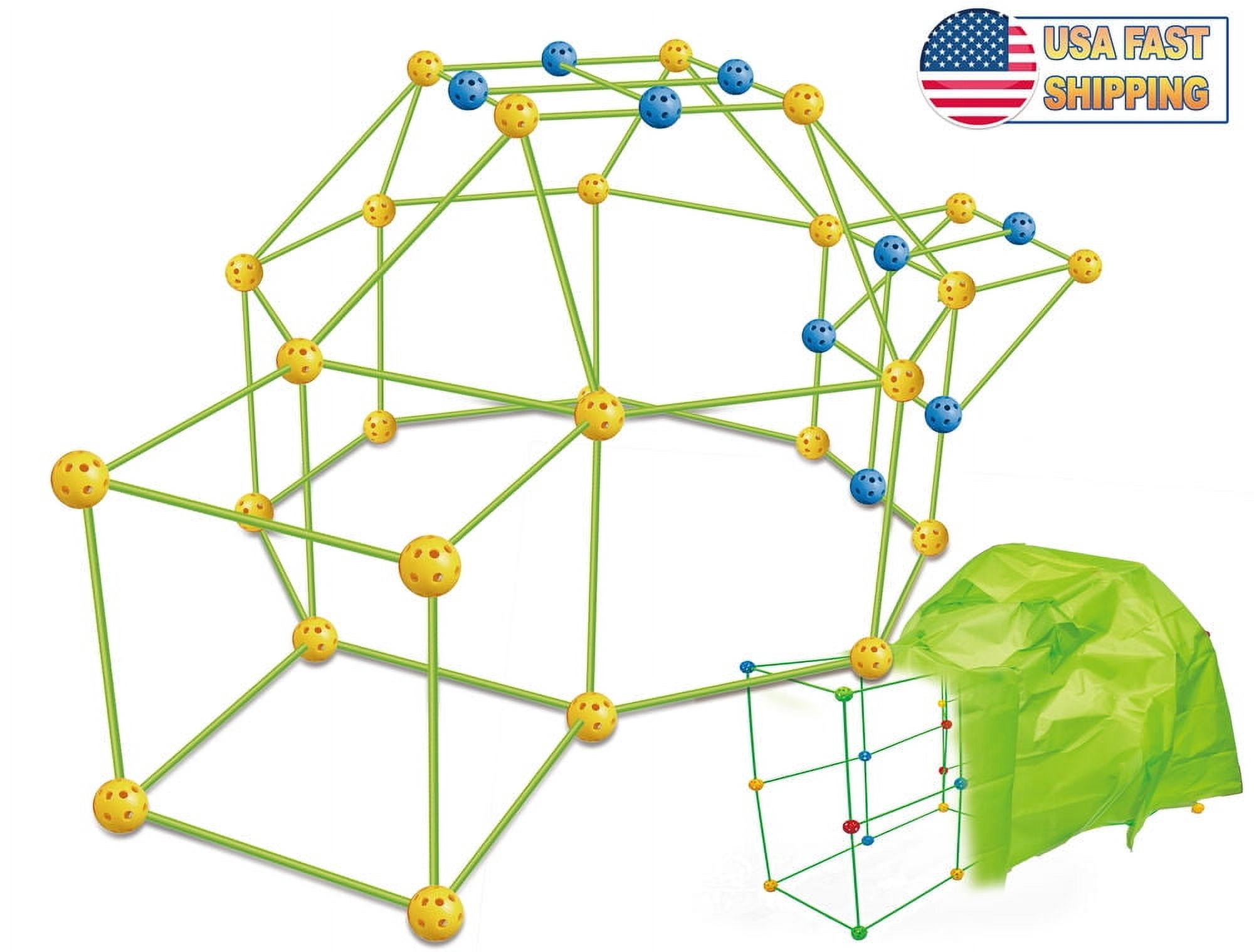 Glow In The Dark Tent Fort Kit - 202 Pack STEM Toy - Indoor/Outdoor ...