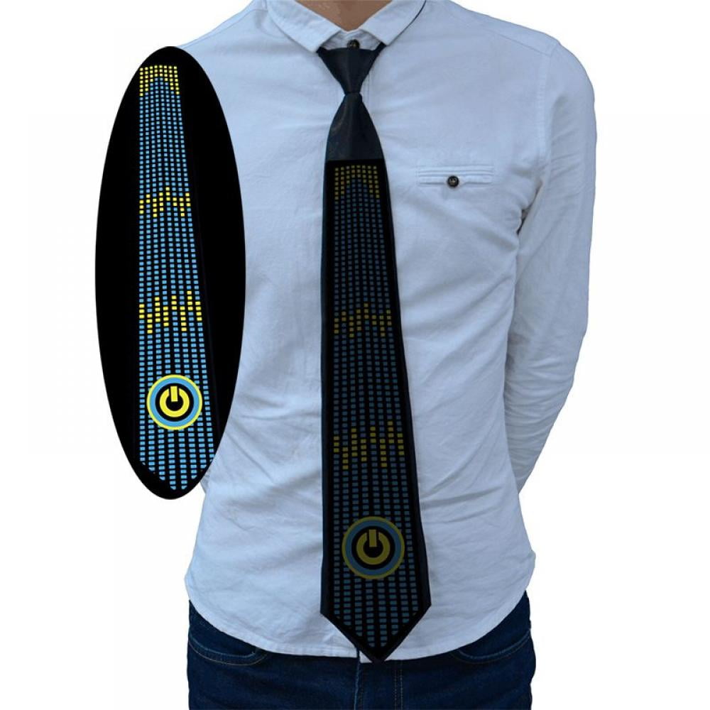 Glow In The Dark Ties Sound Activated Novelty Light Up Neck Ties for ...
