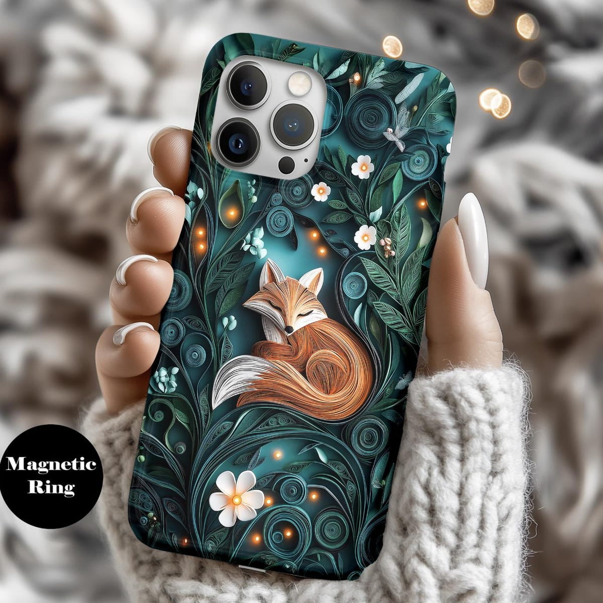 Glow-Inspired 3D Fox in Enchanted Forest MagSafe Protective Phone Case ...