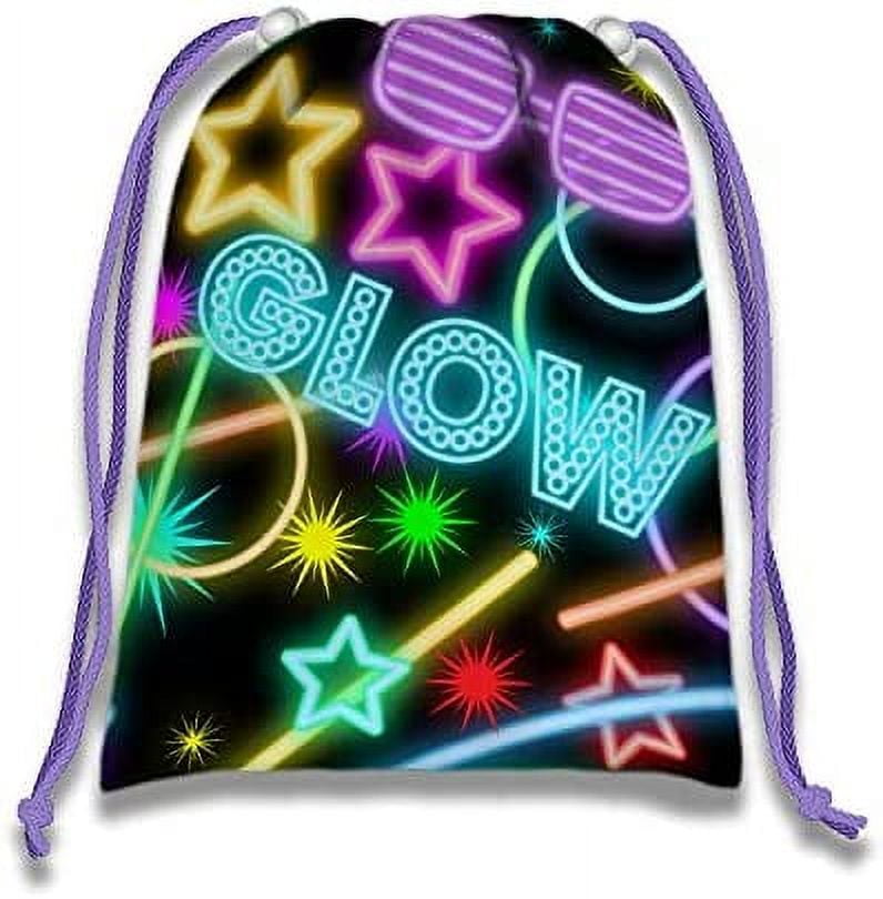 Glow Light Neon Drawstring Bags Kids Birthday Party Supplies Favor Bags ...