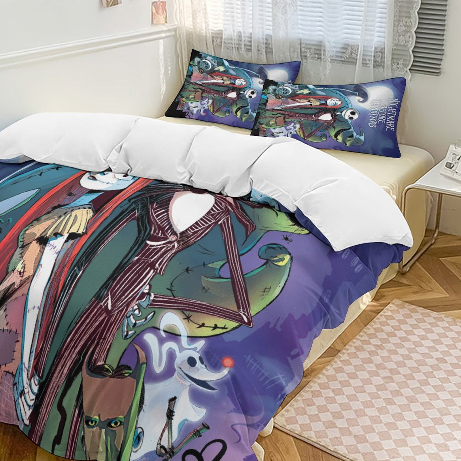 Glow Moon The Nightmare Before Christmas Comforter Set Soft 3 Pcs Full ...