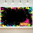 Glow Neon Party Backdrop Let's Glow Splatter Photo Background ...