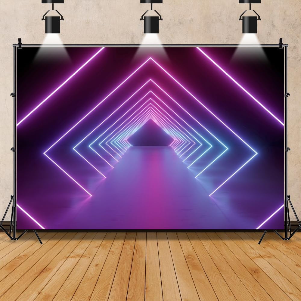 Let's Glow Neon Party Backdrop Neon Lights Tunnel Party Photography ...