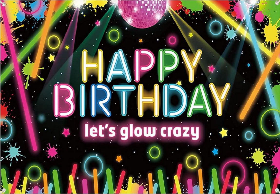 Glow Neon Party Photography Backdrop Splatter Background Custom ...