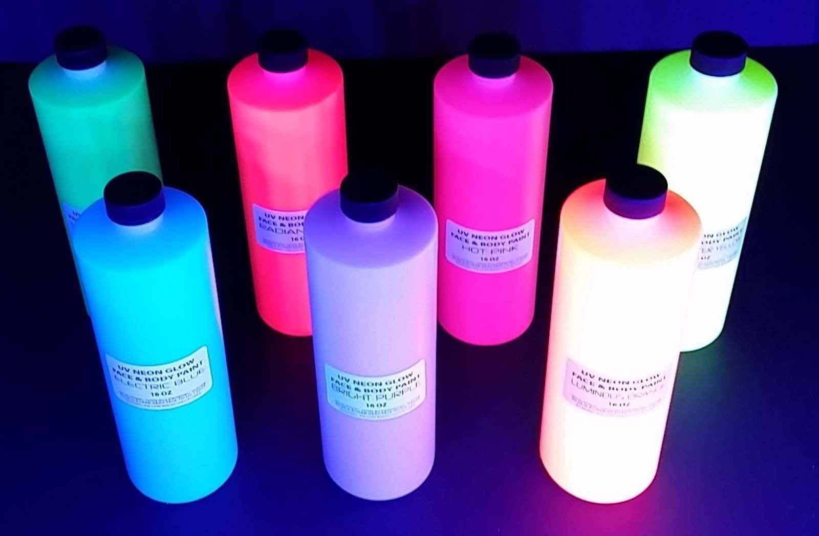 Glow Paint 16oz bottle UV Blacklight Reactive Fluorescent Neon Acrylic ...