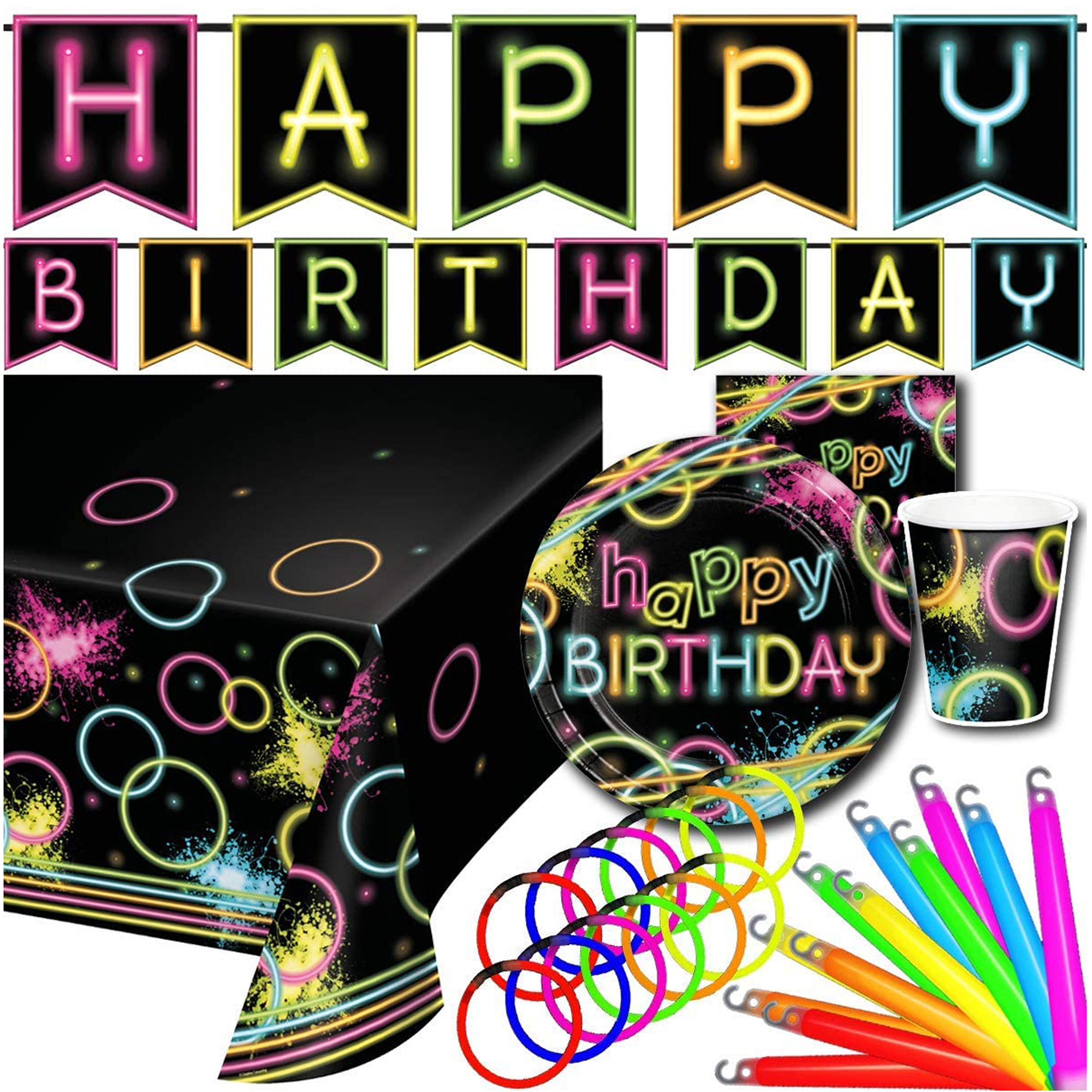 100 PACK 19" Neon Light up Foam Batons LED Glow Light Sticks Wands ...