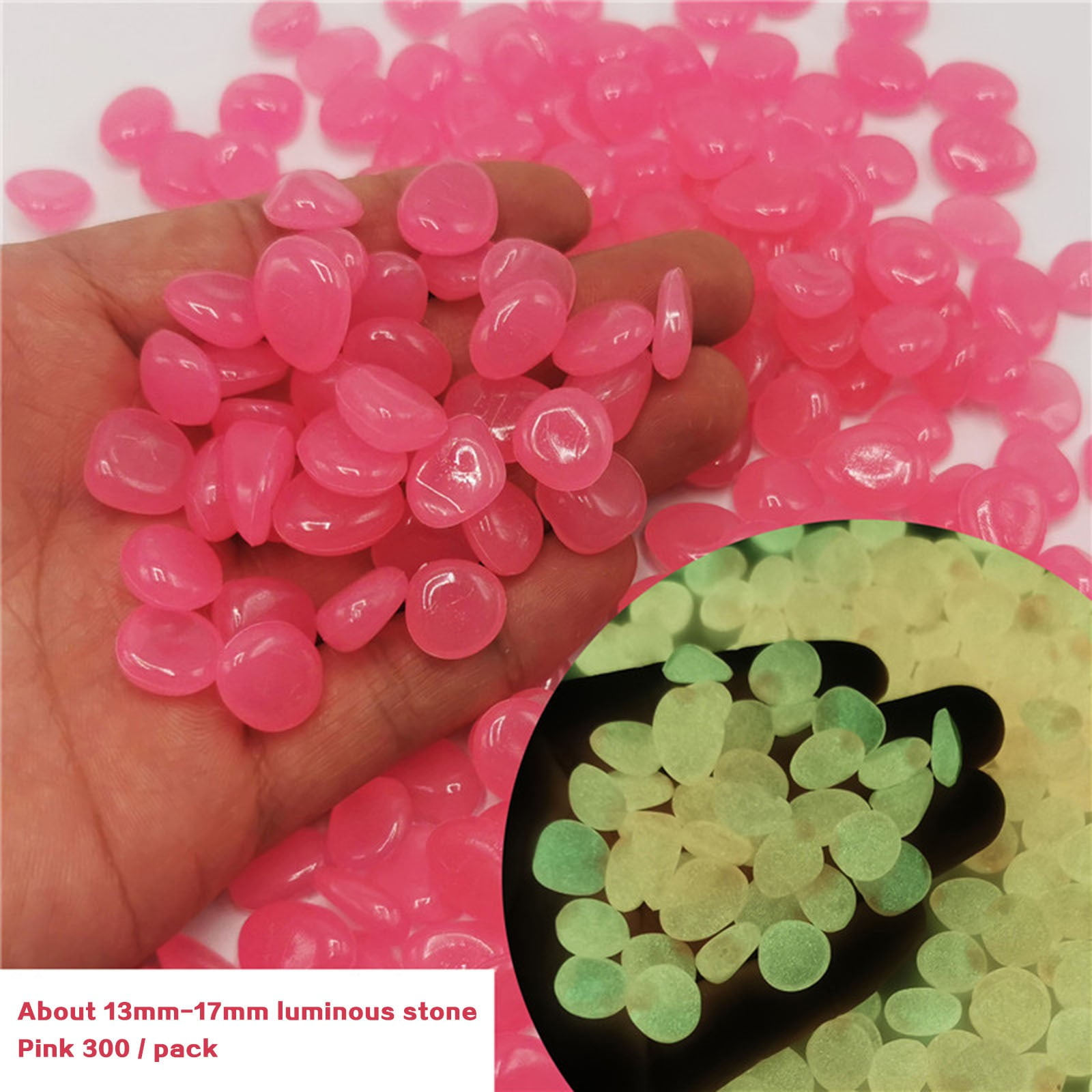 Glow Pebbles , 300 pcs Glowing Rocks for Outdoor Decor, Garden Lawn ...