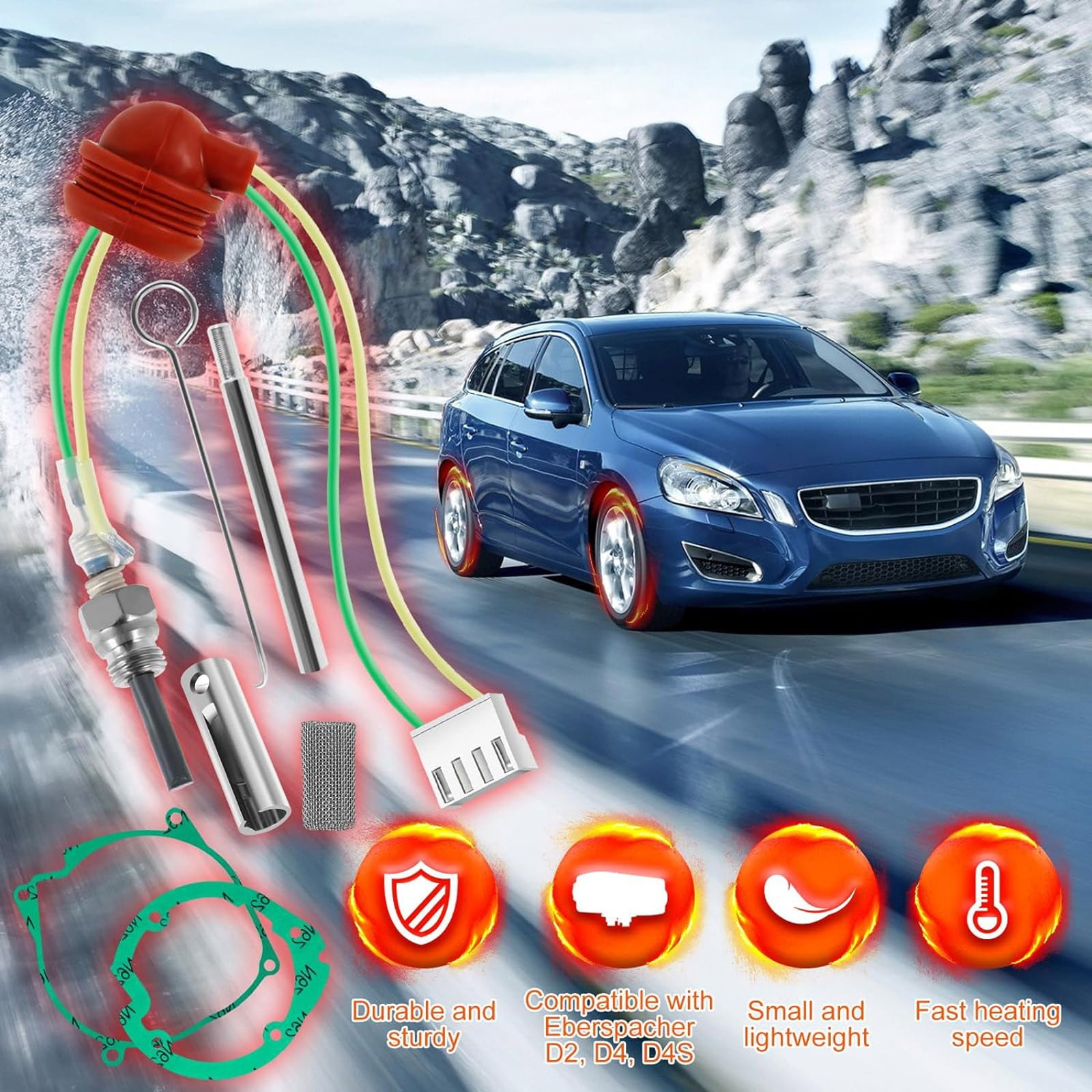 Glow Plug Kit 12V 5KW 8KW Parking Heater Glow Ignition Plug Kit with ...