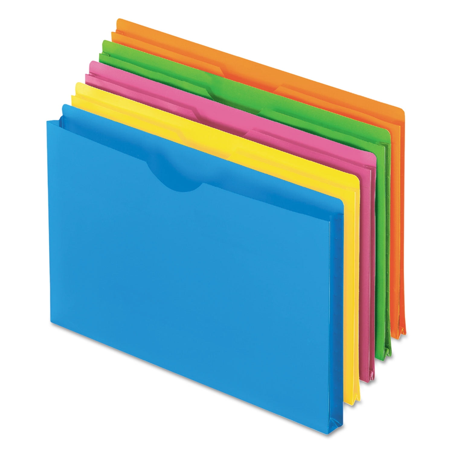 Glow Poly File Jacket, Straight Tab, Letter Size, Assorted Colors, 5 ...