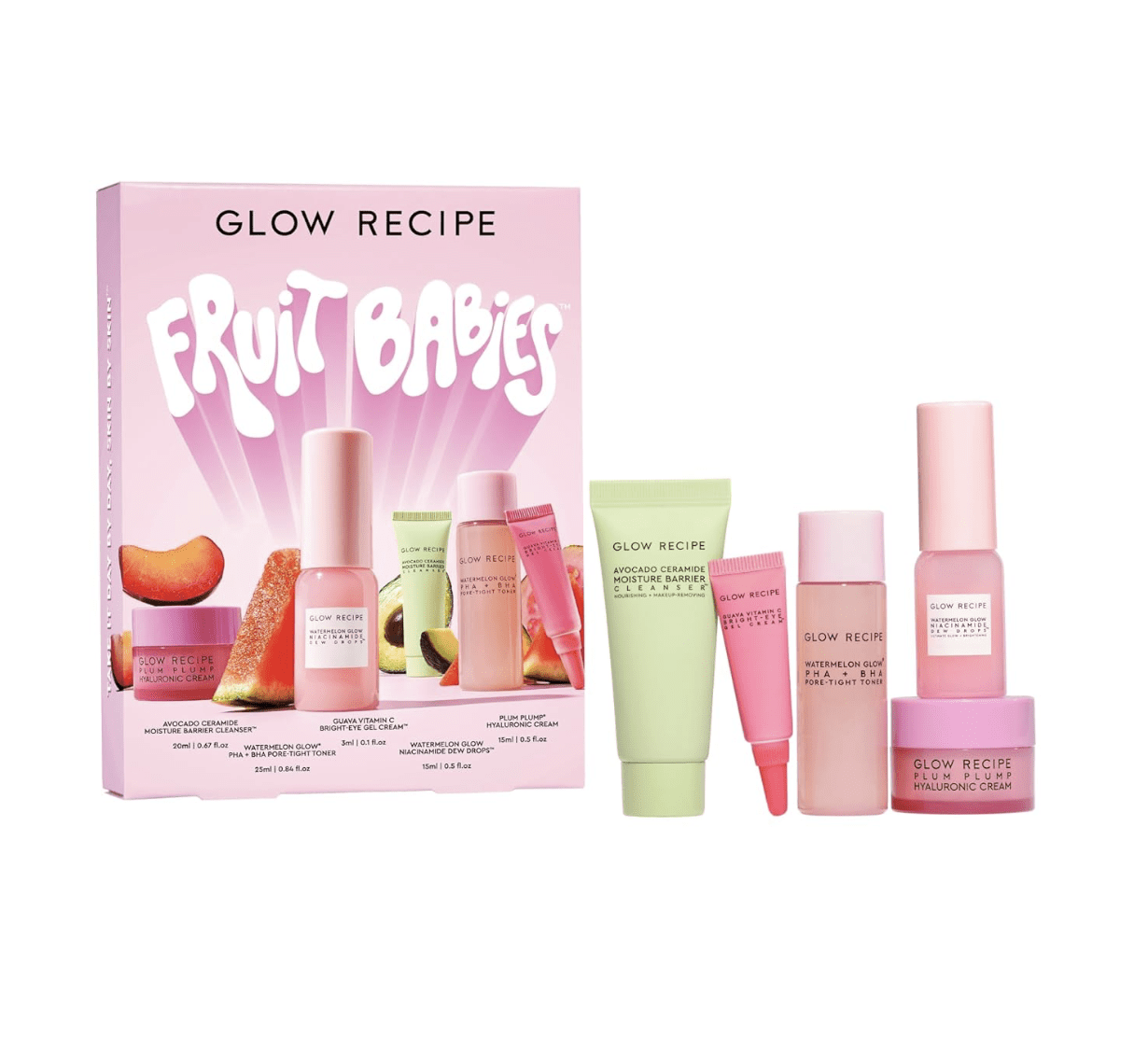 Glow Recipe Mini Skincare Kit - Fruit Babies Set with Cleanser, Toner ...
