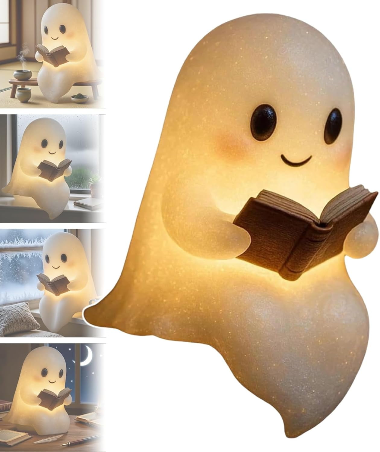 Glow Spirit Ghost Lamp, Ghost Reading Book Lamp, Halloween Light up ...