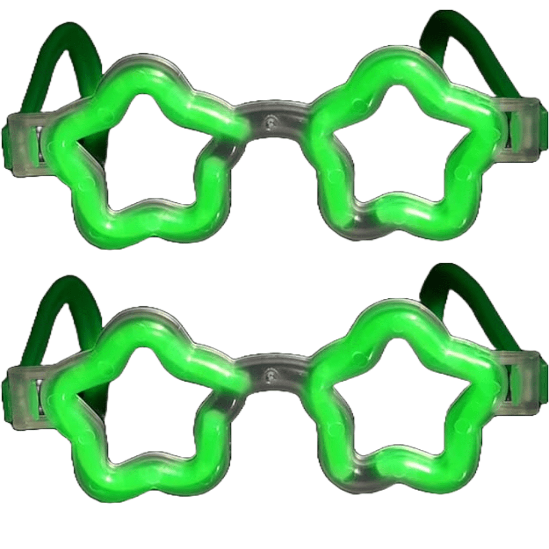 Glow Star Shaped Glasses, 2-Pack, Assorted Colors, Fun Party & Concert ...