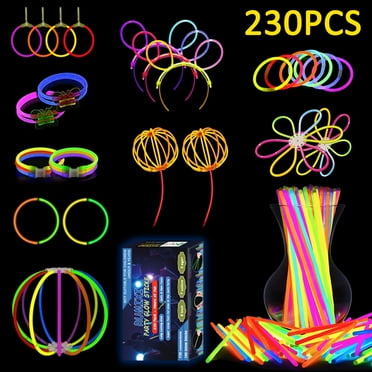 "Syncfun Neon Kids Pack - 200 Pcs Glow Sticks, 8"" Bracelets Necklaces ...