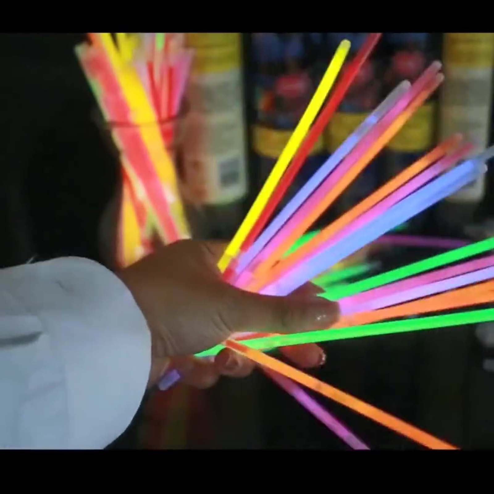 Glow Sticks 50pc - 8" Glow in the Dark Party Supplies with Connectors ...