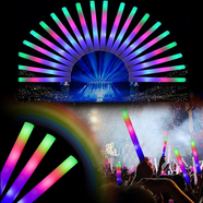 LED Foam Batons Pack of 100 Multicolor Light Up Batons with 3 Modes, 18 ...