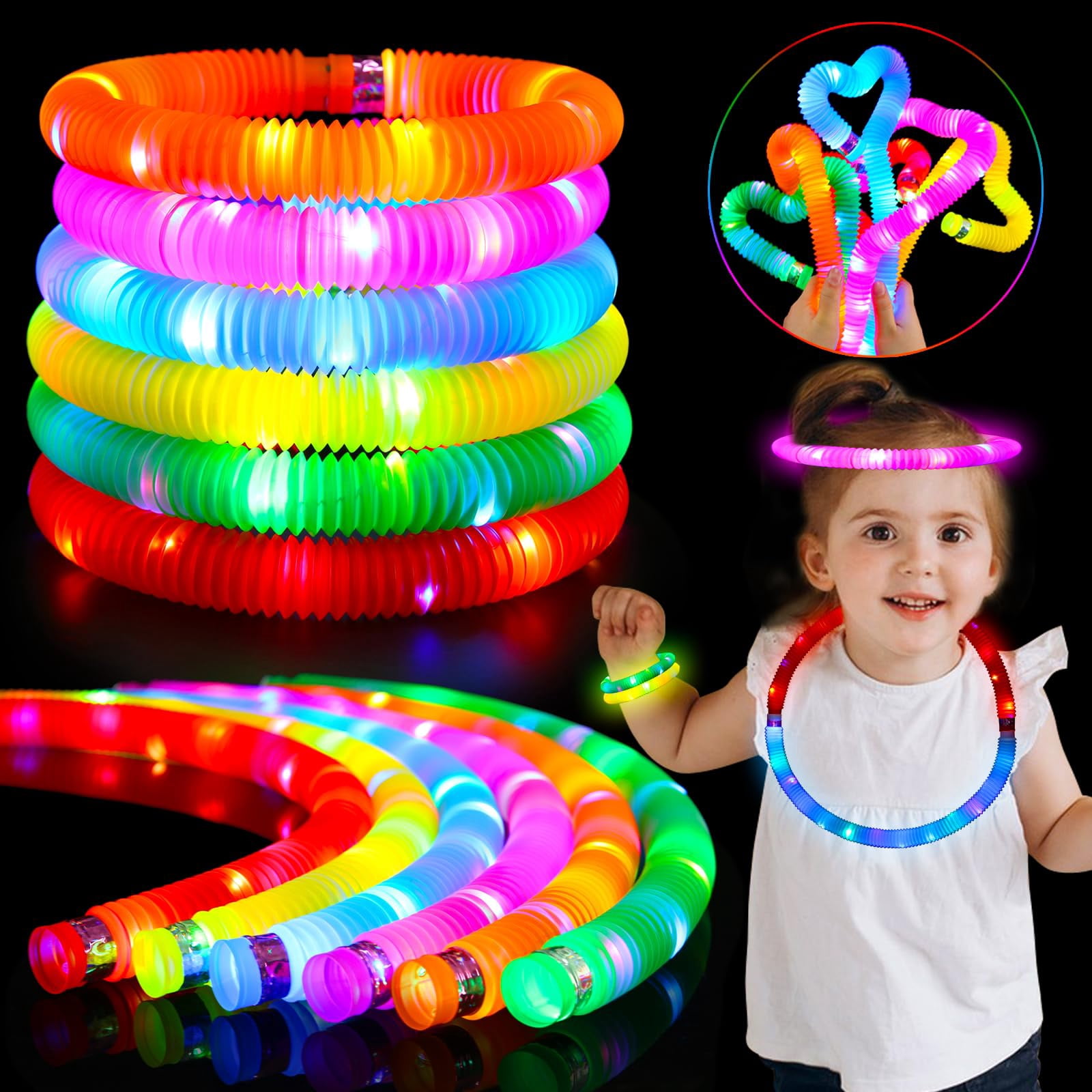 Glow Sticks CampingITSC Essentials for Toddlers,12 Pcs Light Up Pop ...