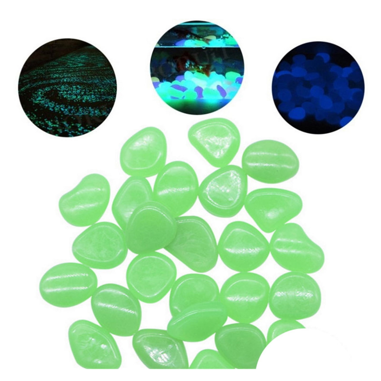 Glow Stones 300pcs Glow Pebbles, Dark Pebble Glow Stones, Glow in the ...