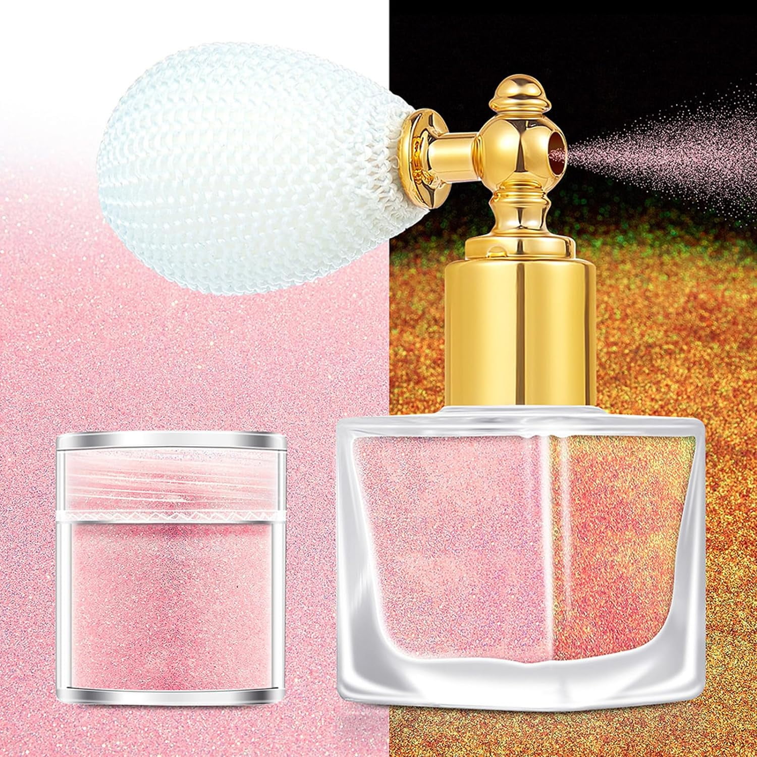 Glow in The Dark Body Glitter, Pink Face Glitter Spray, Spray Body ...