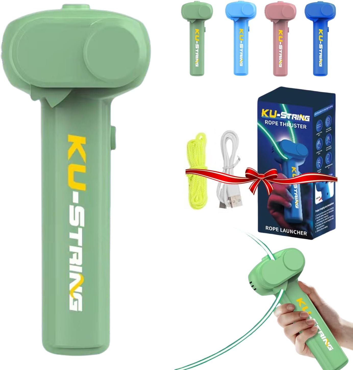 Glow In The Dark Loop Rope Launcher Propelled Game Shooter String Toy