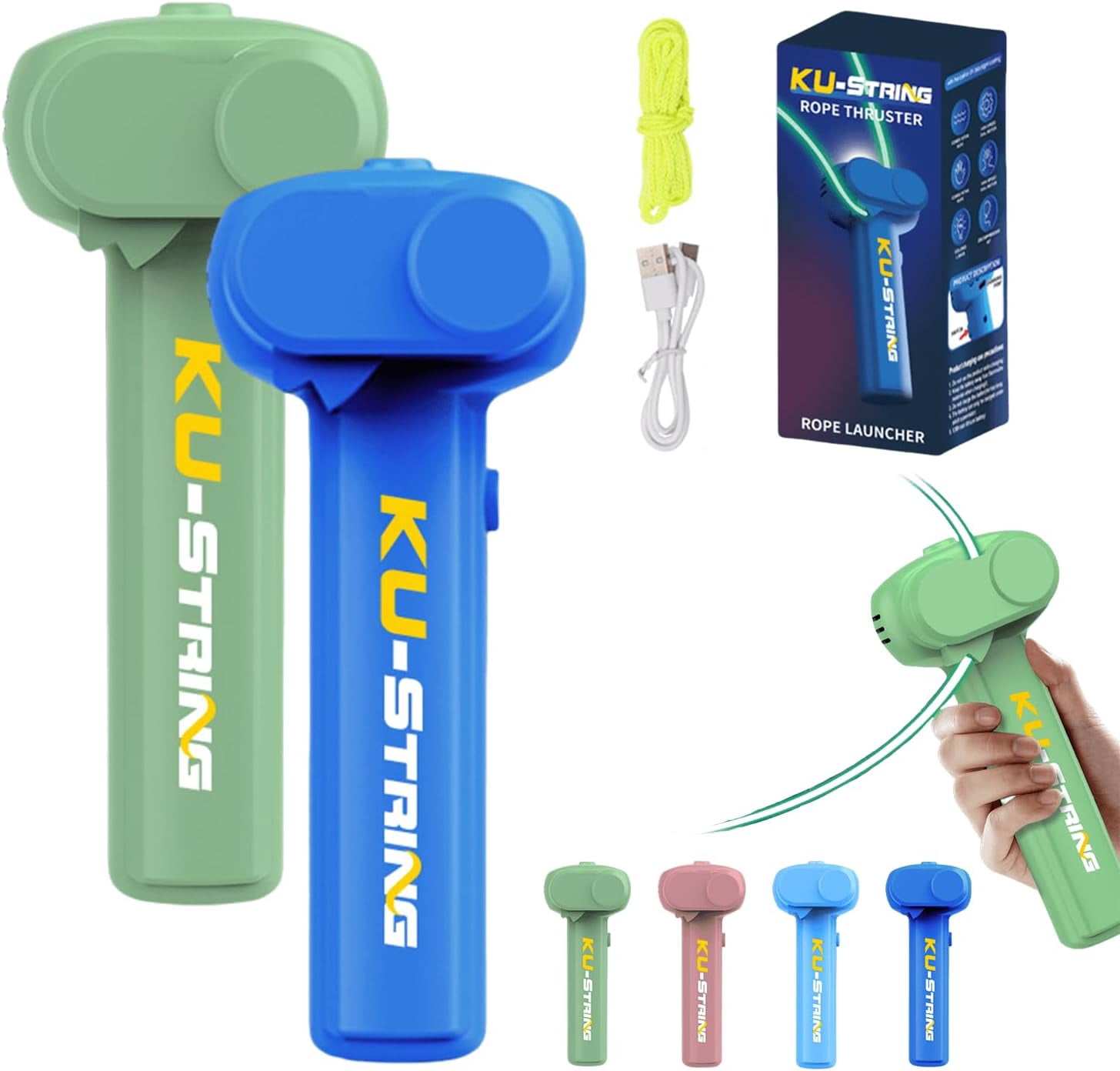 Glow in The Dark Loop Rope Launcher Propeller, Game Shooter String Toy ...