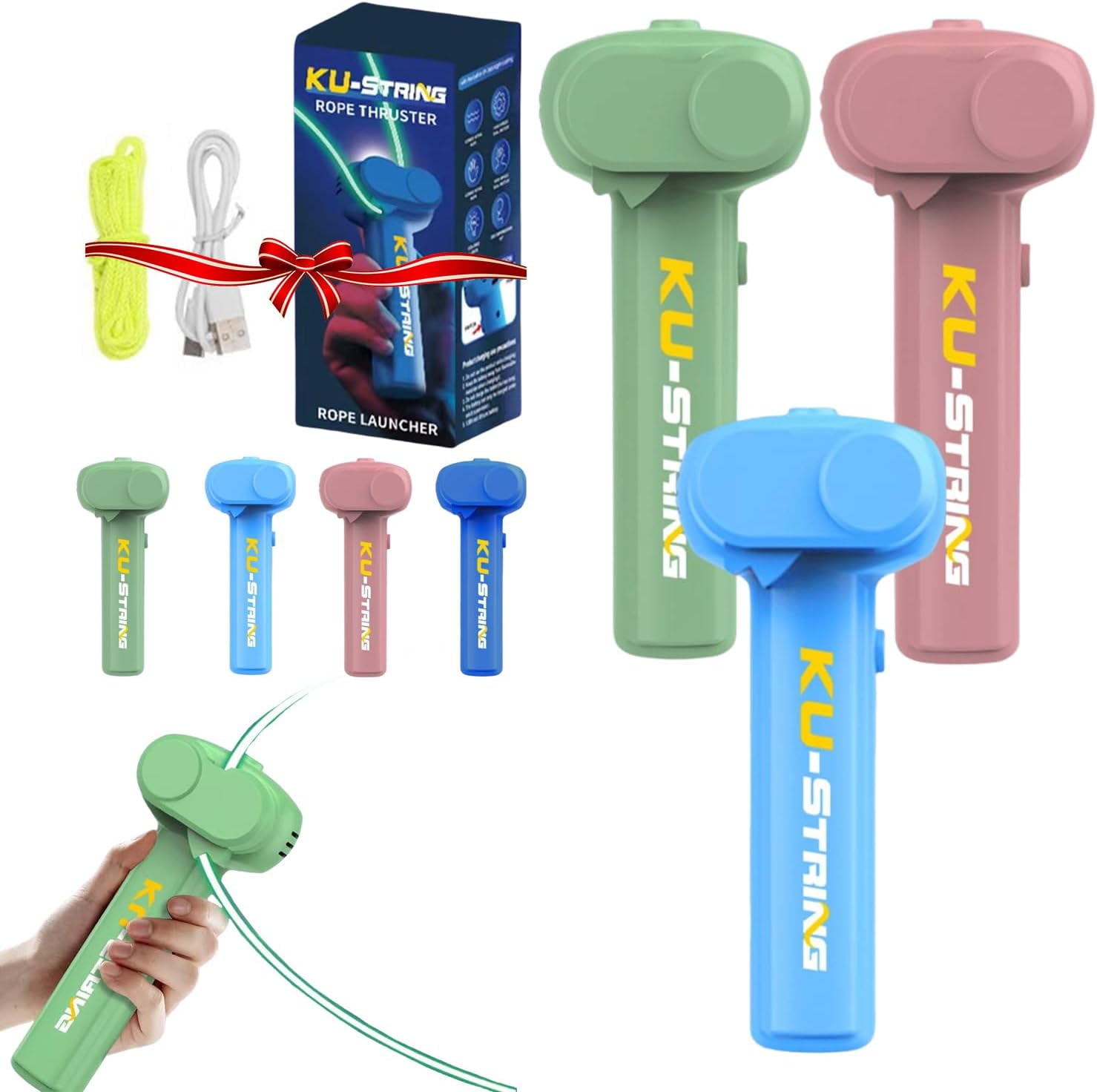 Glow in The Dark Loop Rope Launcher Propeller, Game Shooter String Toy ...