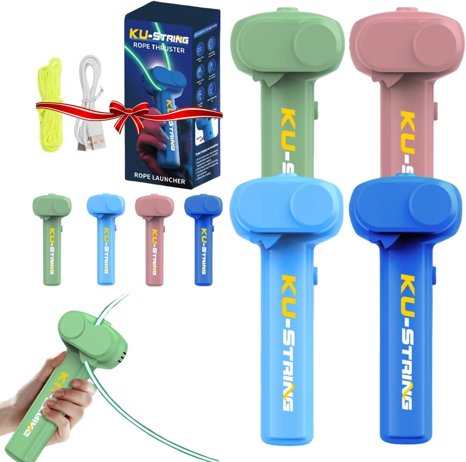 Glow in The Dark Loop Rope Launcher Propeller, Game Shooter String Toy ...