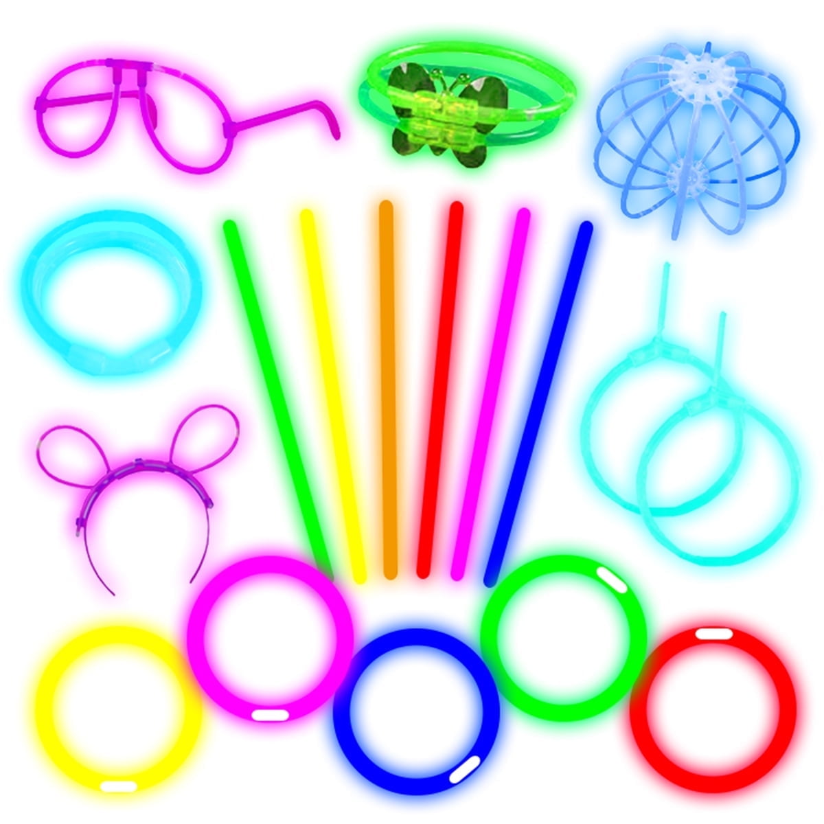 Glow Time Glow Sticks and Connectors Party Pack 224 Pieces - Walmart.com