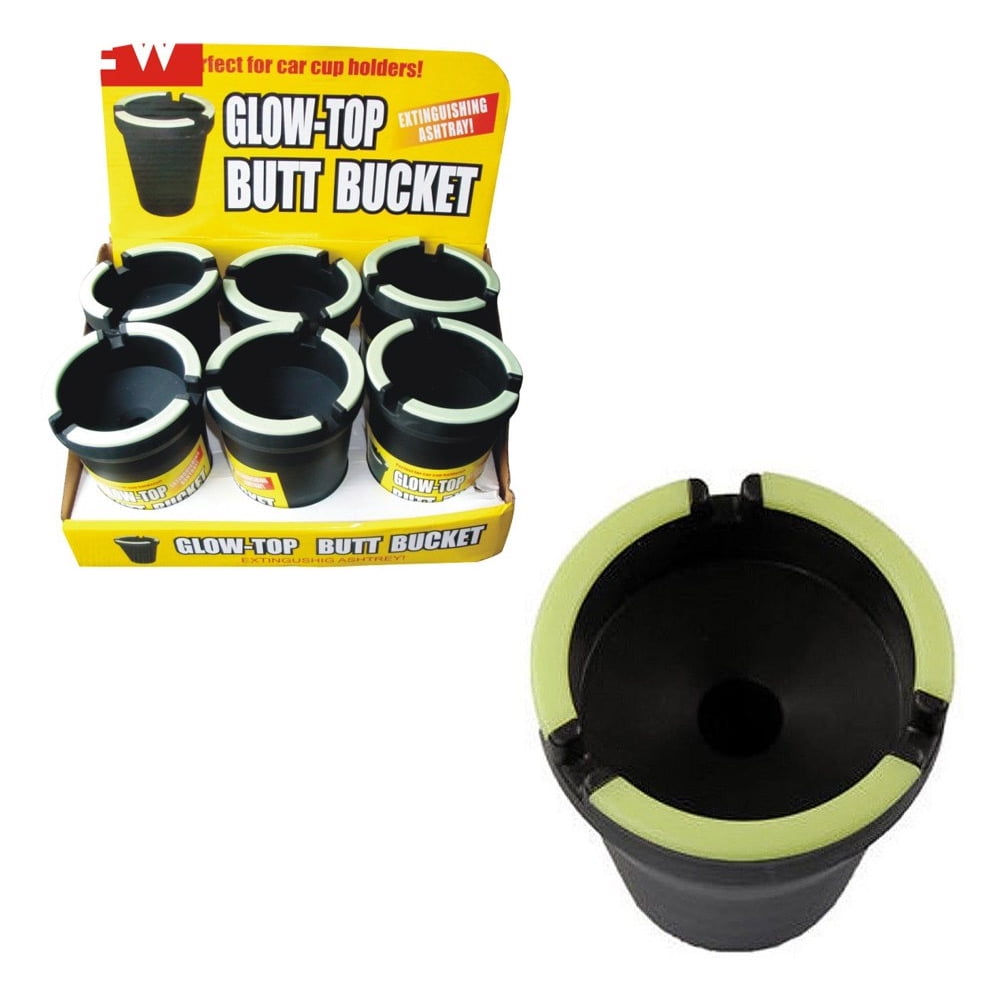 Portable Glow Top Butt Bucket Car Ashtray, Odor Remover - Glow in the ...