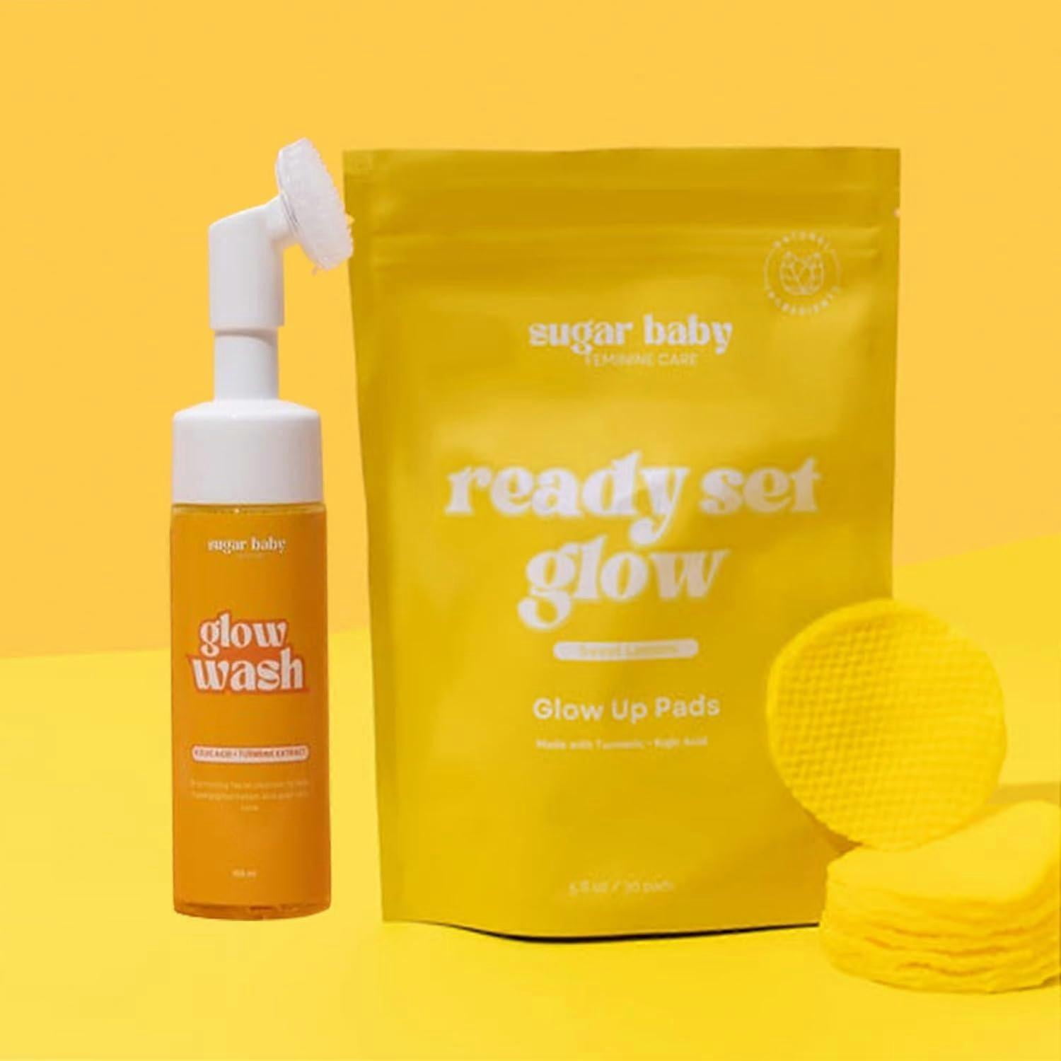 Glow Up Wash Glow Up Pads, Glow Wash Turmeric Face Wash With Brush, 100 ...