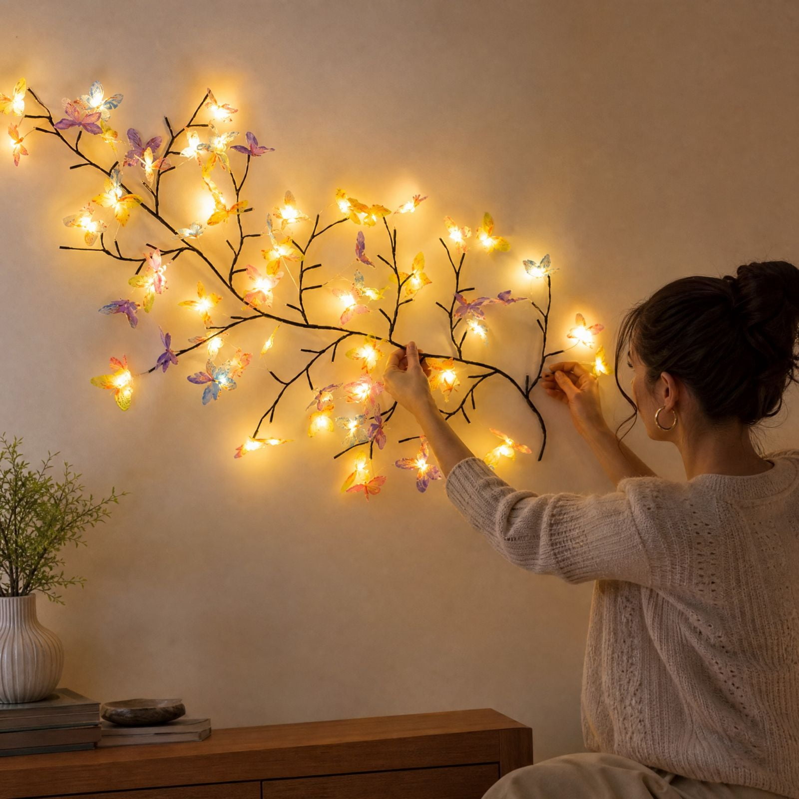 Glow Vine Willow Lights, 5.25ft 48 LEDs Warm Glow LED Branch Lights ...