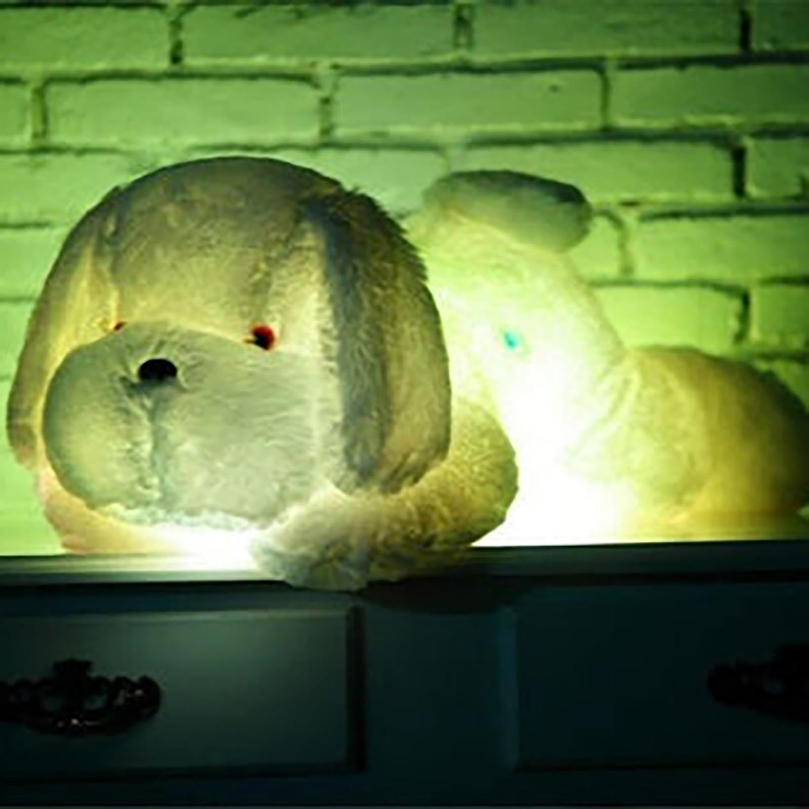 Glow Worm, Dog Plushies, Light up White Puppy Dog LED Stuffed Animal ...