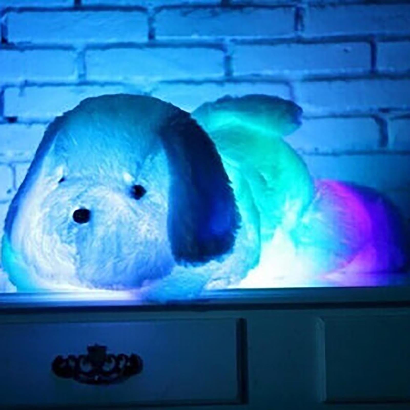 Glow Worm, Dog Plushies, Light up White Puppy Dog LED Stuffed Animal ...