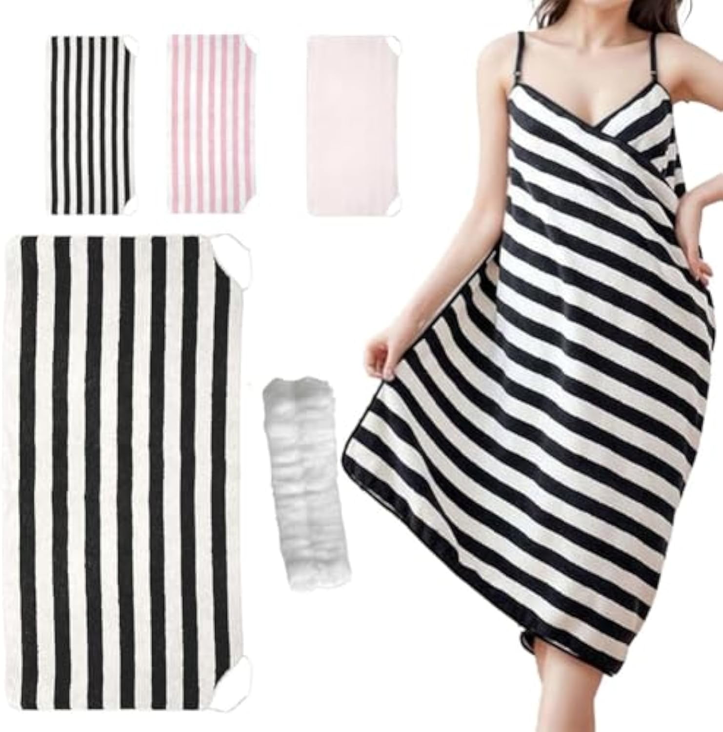 Glow Wrap Towel with Straps Wearable Sling Bath Towels Robe Wraps for ...