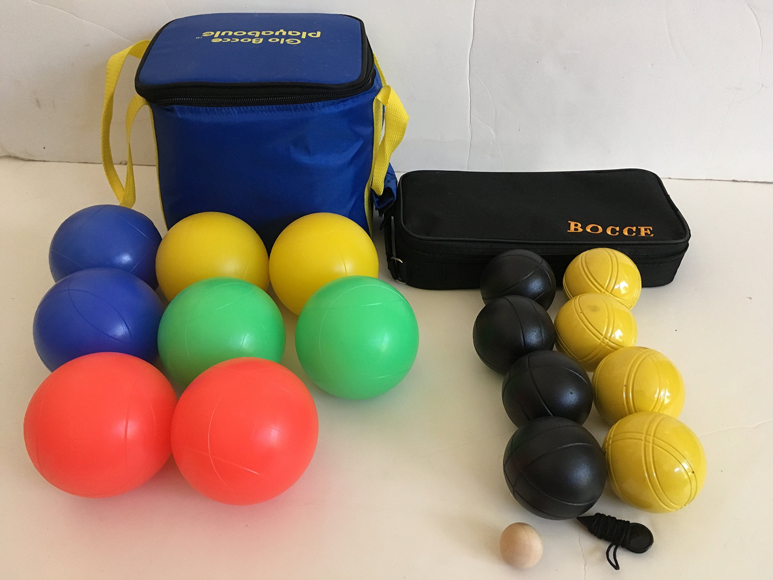 Glow in Dark Bocce Set and 73mm Metal Bocce/Petanque 8 Ball Set with 4 ...