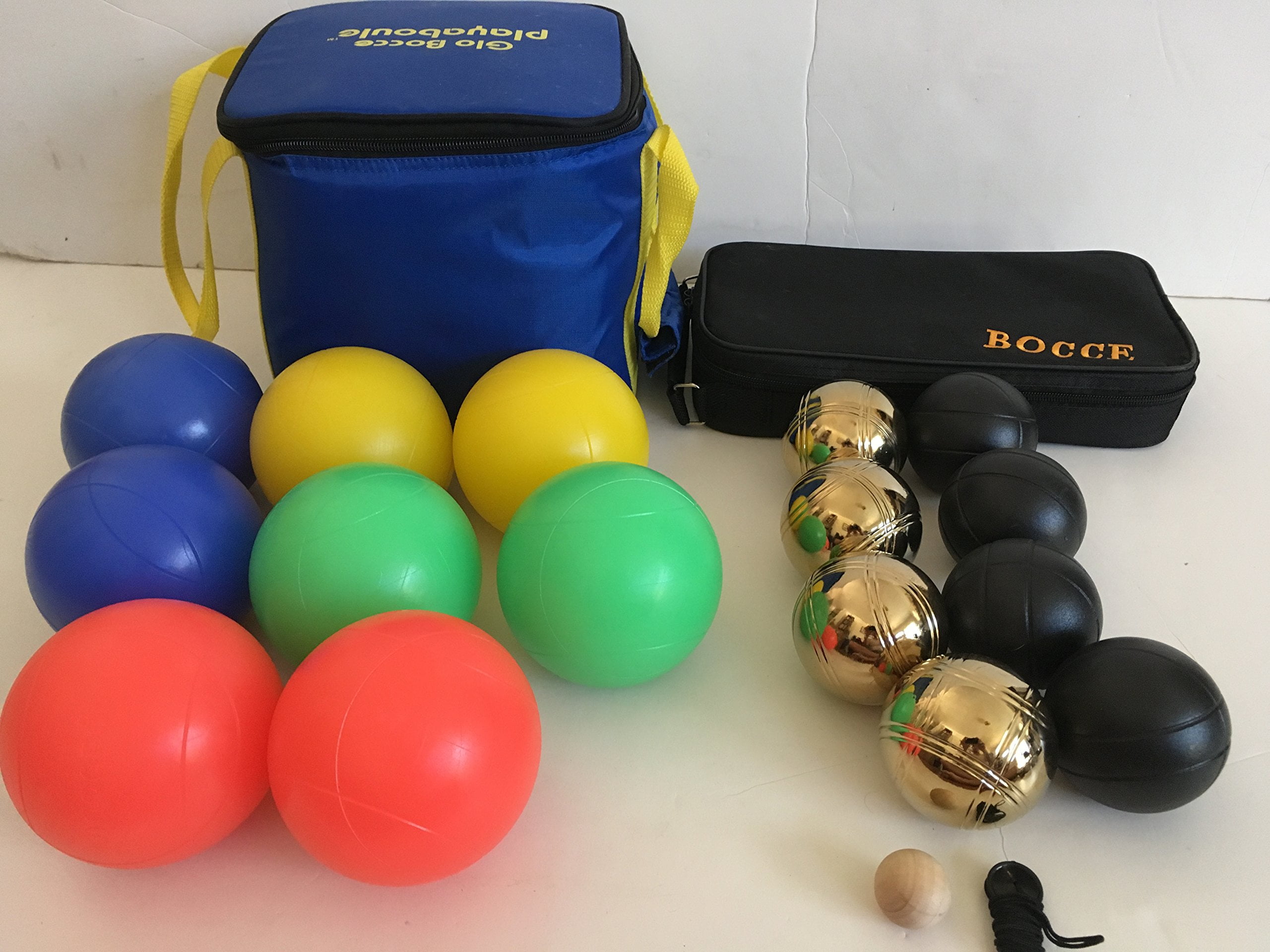 Glow in Dark Bocce Set and 73mm Metal Bocce/Petanque 8 Ball Set with 4 ...
