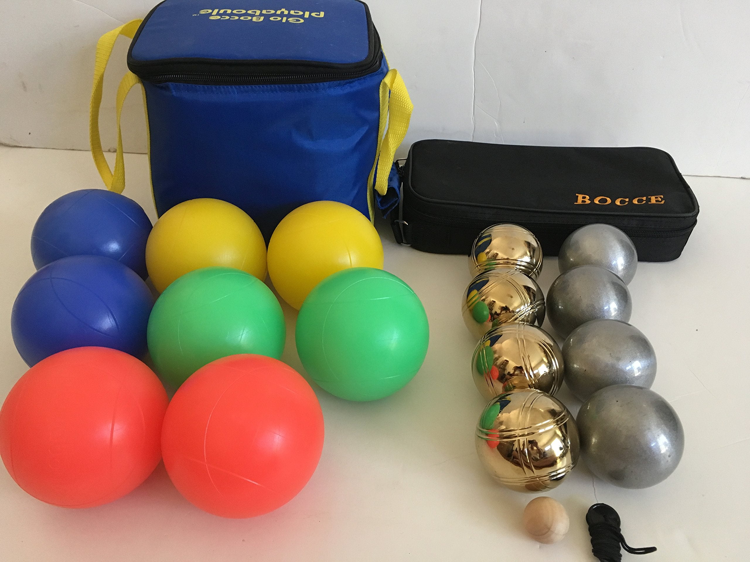 Glow in Dark Bocce Set and 73mm Metal Bocce/Petanque 8 Ball Set with 4 ...