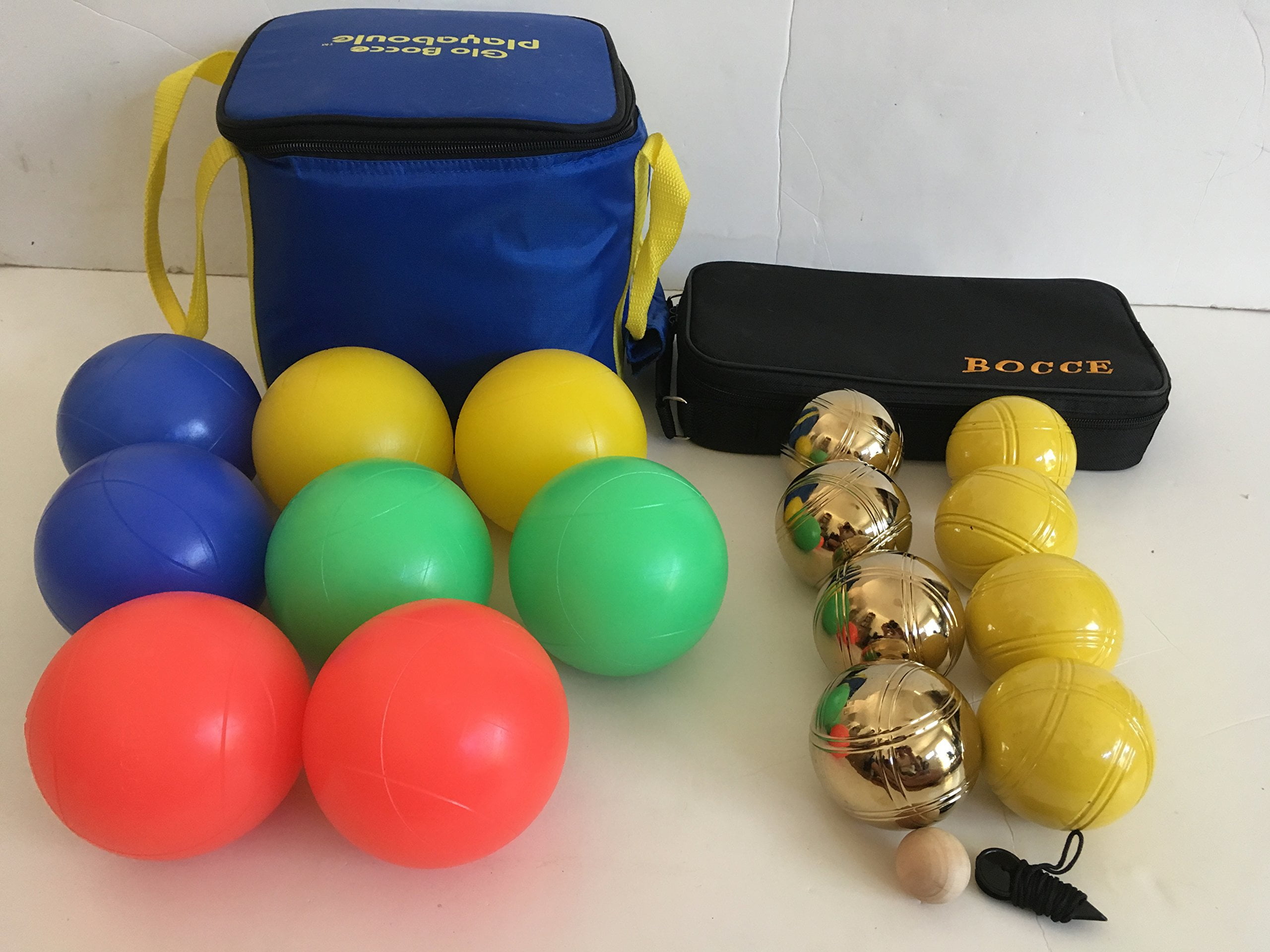 Glow in Dark Bocce Set and 73mm Metal Bocce/Petanque 8 Ball Set with 4 ...