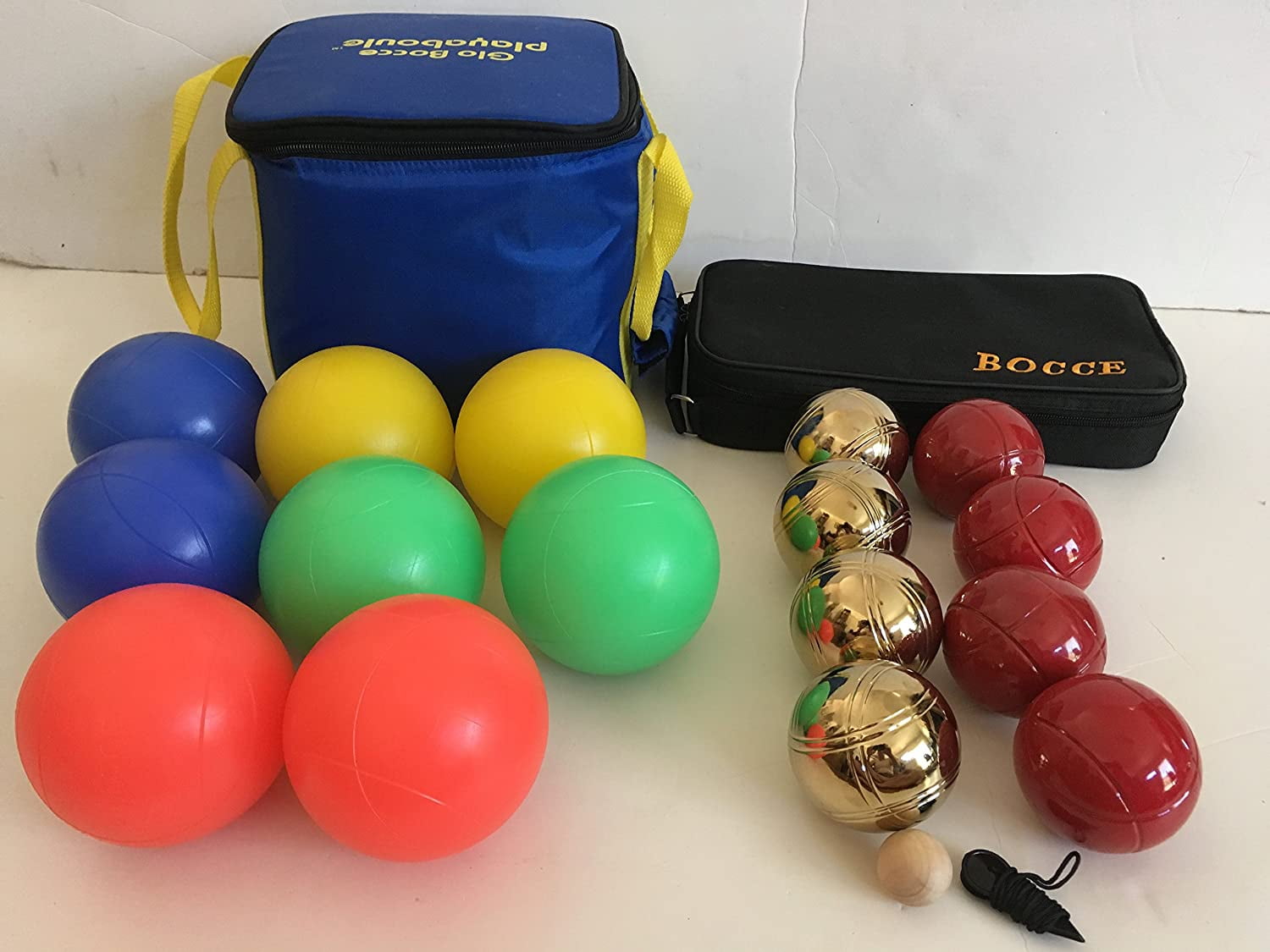 Glow in Dark Bocce Set and 73mm Metal Bocce/Petanque 8 Ball Set with 4 ...